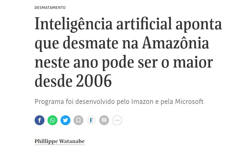 Fundo vale | PrevisIA aponta que desmate na Amazônia neste ano pode ser ...